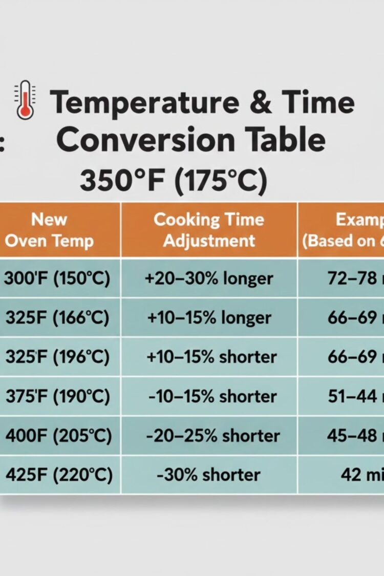 Cooking Time Adjustments for Different Oven Temperatures (Complete ...