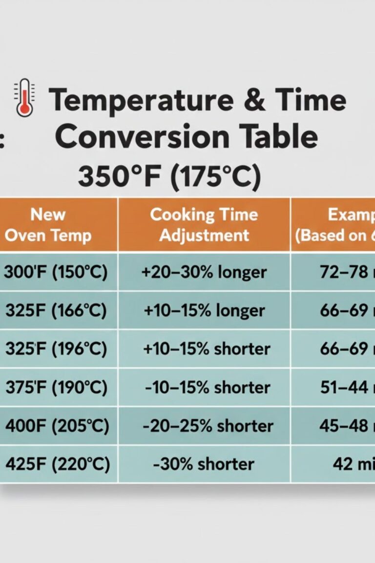 Cooking Time Adjustments for Different Oven Temperatures (Complete ...